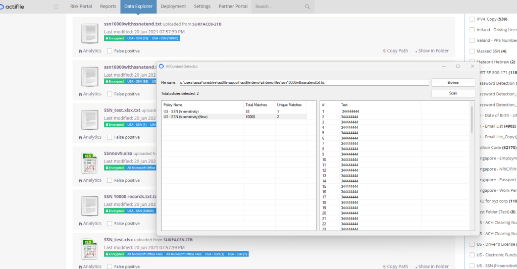 How to View Detected Sensitive Data in a File