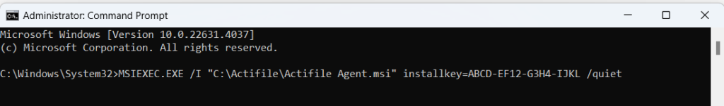 Install or Uninstall Actifile for Windows Silently
